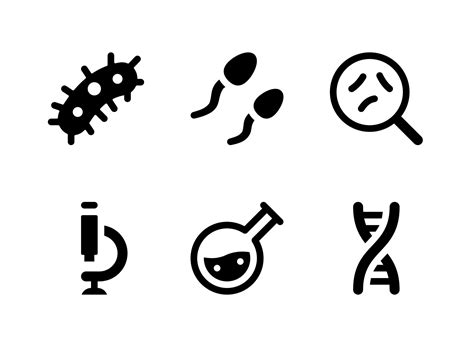 Simple Set Of Laboratory Related Vector Solid Icons Contains Icons As Germs Sperm Microscope