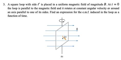 Solved A Square Loop With Side L Is Placed In A Uniform Chegg