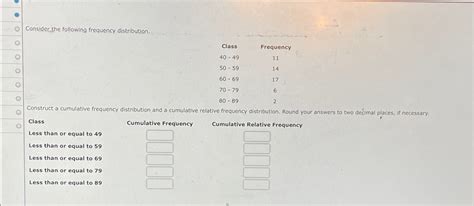 Get Answer Consider The Following Frequency Distribution Class Frequency Transtutors