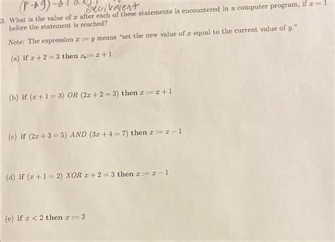 Solved What Is The Value Of X After Each Of These Chegg Com