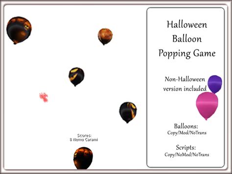 Second Life Marketplace Bunnyfoo Halloween Balloon Popping Game