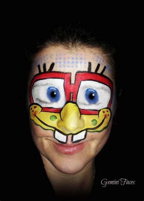 Spongebob Face Painting Cool Halloween Makeup Spongebob Birthday