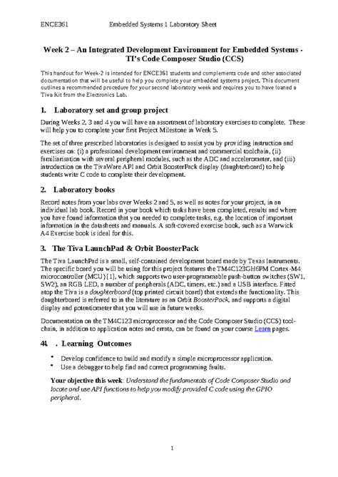 Ence361 Lab Week 2 Week 2 Lab Week 2 An Integrated