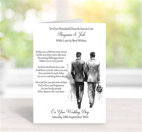 Wedding Congratulations Card Same Sex Handmade And Personalised A5