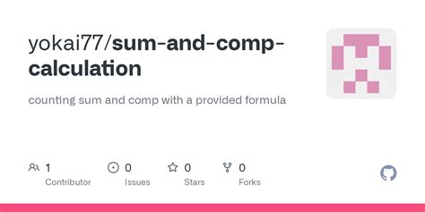GitHub Yokai77 Sum And Comp Calculation Counting Sum And Comp With A Provided Formula