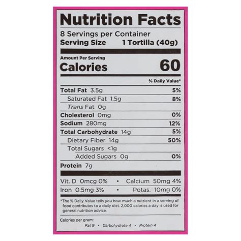 La Tortilla Factory Carb Cutting Tortillas Nutrition Facts