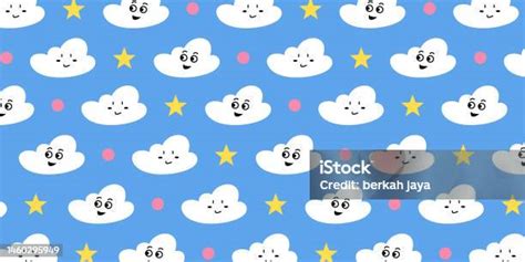 Karakter Awan Lucu Dengan Stat Untuk Latar Belakang Desain Dan