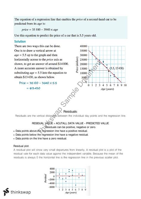 Further Maths Notes Bivariate Data Notes Year 12 Vce Further Mathematics Thinkswap