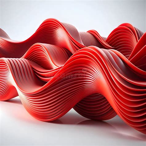 Abstract Composition Of Red Undulating Forms On A White Background Stock Image Image Of Line