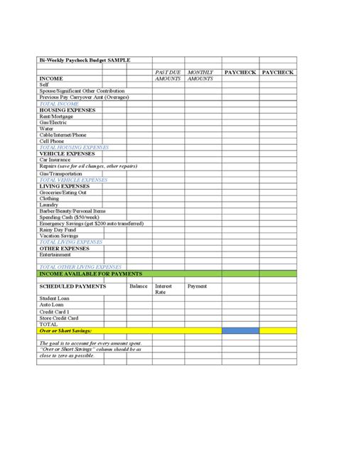 Bi Weekly Budget Template 3 Free Templates In PDF Word Excel Download