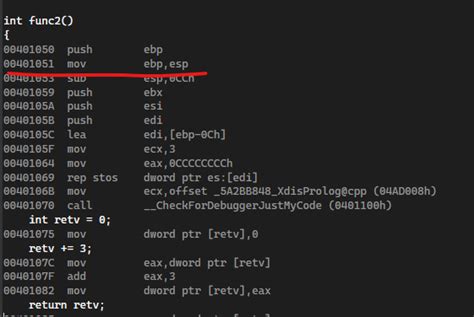 C Link Option Incrementalno Defeats Function Prolog Disassembly