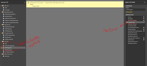 powerbi the powerquery editor throw me an error on my tables stack