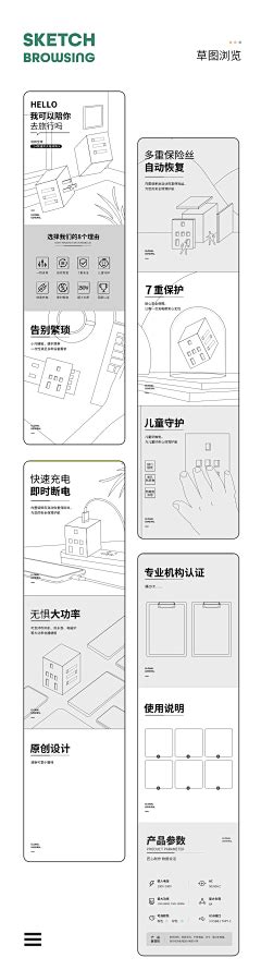 【拍摄 线框】 花瓣网陪你做生活的设计师 旅行插头详情页策划以及设计