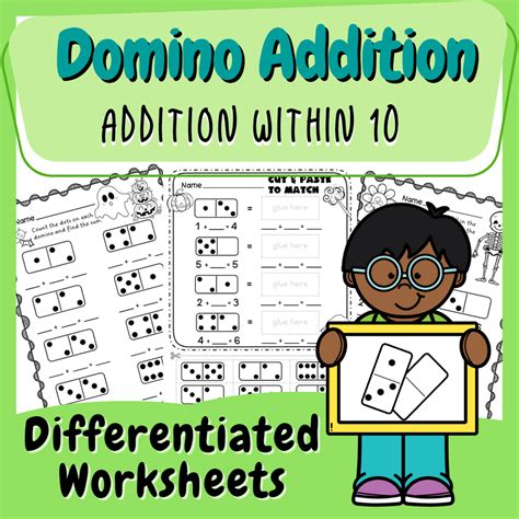 Domino Addition Worksheets Halloween Addition Within 10 Made By