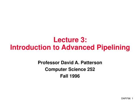 Ppt Lecture 3 Introduction To Advanced Pipelining Powerpoint