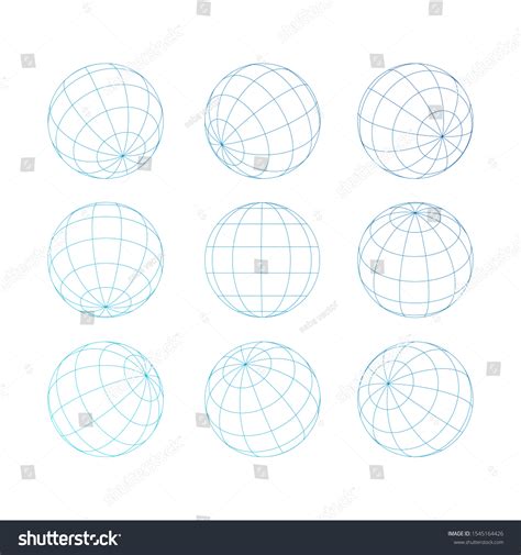 Vector Outline Globe Grid Design Isolated Stock Vector Royalty Free Shutterstock