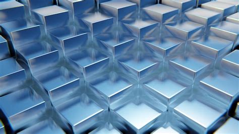 Premium Photo Steel Shiny Blue Cubes Abstract Symmetrical Background