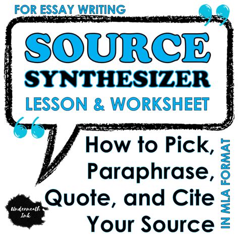 Source Synthesizer How To Pick Paraphrase Quote And Cite Your Source In Mla Faithful Teachers