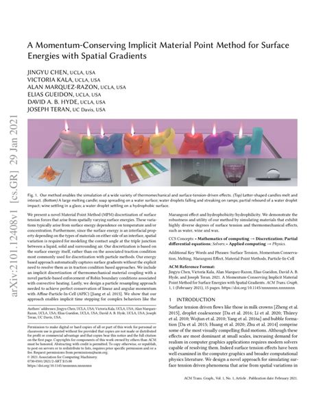 A Momentum Conserving Implicit Material Point Method For Surface