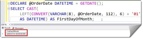 Sql Server First Date Of Month Sql Server Guides