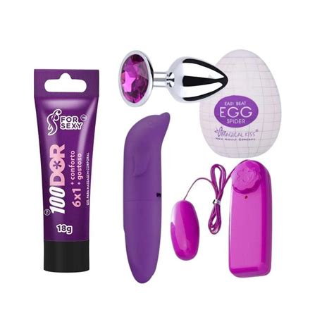 Kit Sex Shop Golfinho Bullet Plug Egg Lubrificante Sexy
