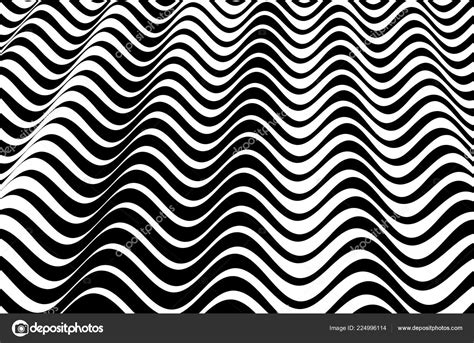 Wavy Background Dynamic Effect Black White Design Pattern Optical Illusion Stock Vector By