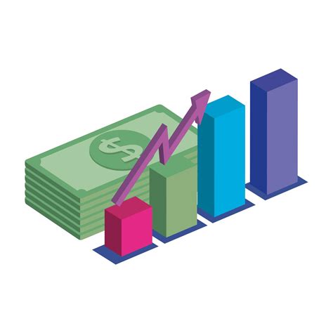 Bars Statistical With Stack Bills Isolated Icon 1923521 Vector Art At Vecteezy