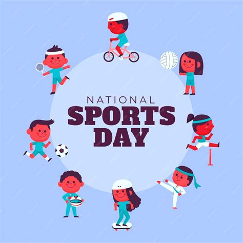 Premium Vector Cartoon National Sports Day Illustration