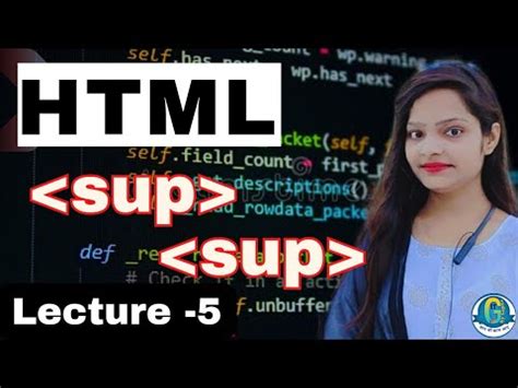 Sub (subscript) tag, sup (superscript) tag | html tutorial for beginners in hindi - YouTube