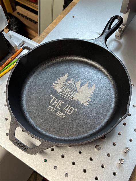 Custom 10in Lodge Cast Iron Pan Laser Engraved Personalized Custom
