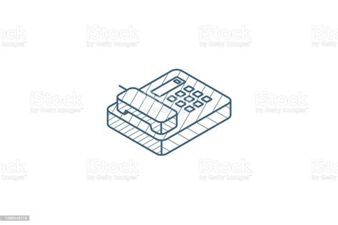 전화 사무실 전화 등소 아이콘 3d 라인 아트 기술 드로잉 편집 가능한 스트로크 벡터 3차원 형태에 대한 스톡 벡터 아트 및 기타 이미지 3차원 형태 개념 교섭