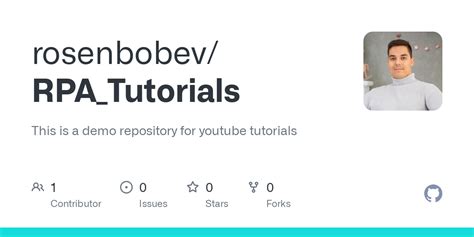 GitHub Rosenbobev RPA Tutorials This Is A Demo Repository For Youtube Tutorials