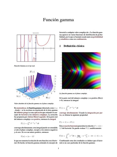 Propiedades Y Definición De La Función Gamma Pdf Teoría De Los