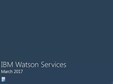 Overview Of Ibm Watson Services Via Blue Mix Pdf