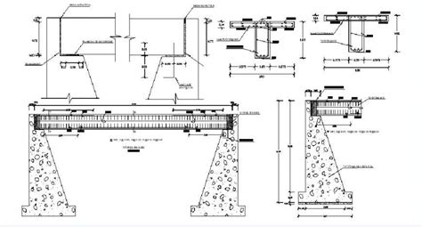 Over Bridge Section And Constructive Structure Details Dwg File
