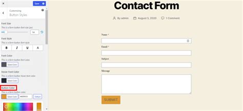 How To Change Color Of Submit Button In WordPress Form