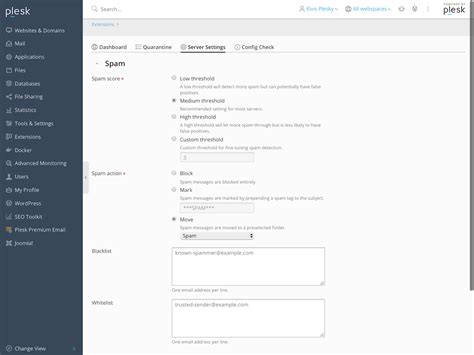 plesk email security extension plesk