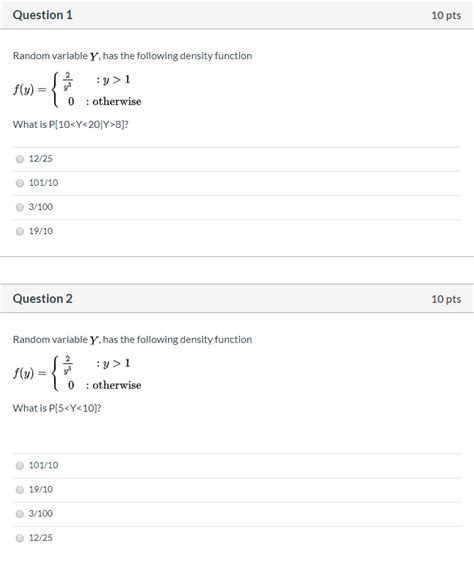 solved question 1 10 pts random variable y has the