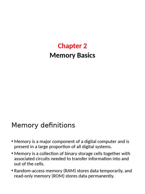 lec 2 pdf random access memory computer memory