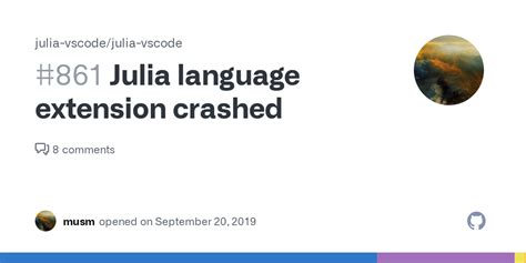 Julia Language Extension Crashed Issue 861 Julia Vscode Julia Vscode GitHub