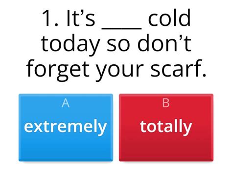 Intensifiers Uses Quiz