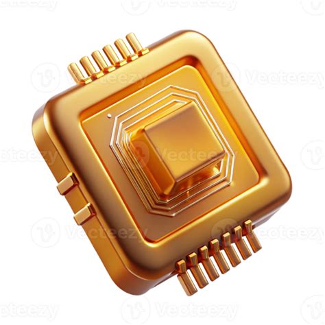 Dramatic Creative A Single Levitating Microchip With Intricate Golden Circuitry Etched Onto Its