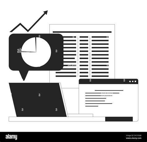 online data analytics tools black and white 2d line cartoon objects