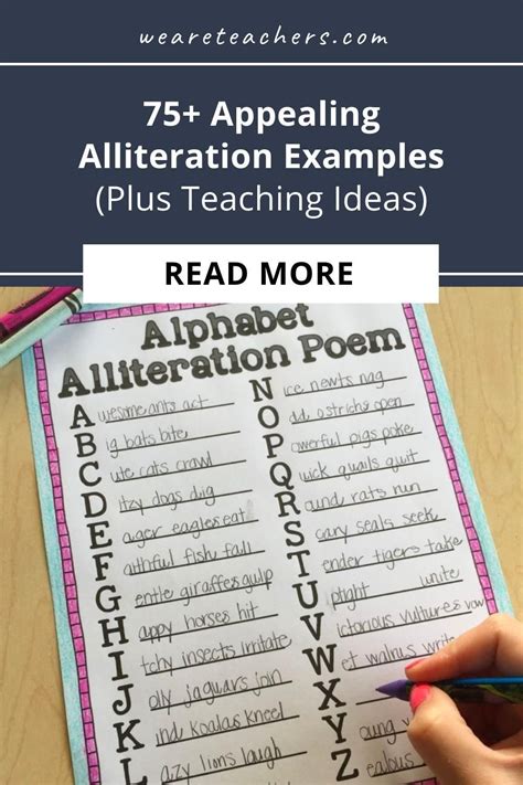 75 Appealing Alliteration Examples Plus Teaching Ideas