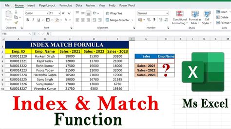 Index And Match Formula In Excel How To Use Index Match Formula In Excel Youtube