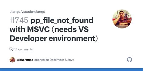 Ppfilenotfound With Msvc Needs Vs Developer Environment · Issue 745 · Clangdvscode Clangd