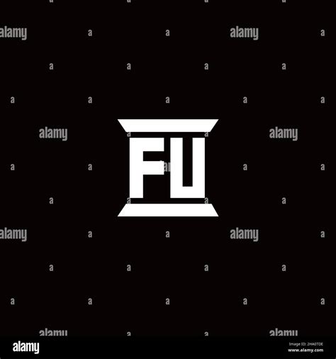 FU logo initial letter monogram with pillar shape design template ...