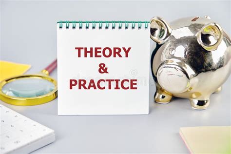 Education Or Business Startup Concept Theory Into Practice Words Written Word On A Notepad On A