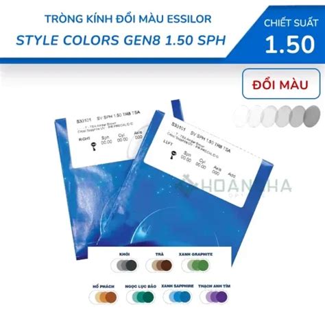 Tròng Kính Đổi Màu Essilor Transitions Style Colors Gen8 1 50 Sph Chính Hãng