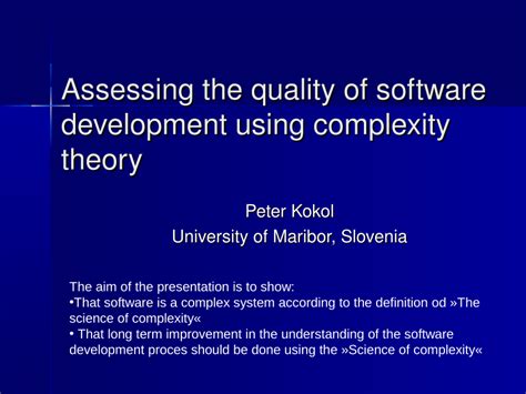 Pdf Software Complexity And Chaos Theory